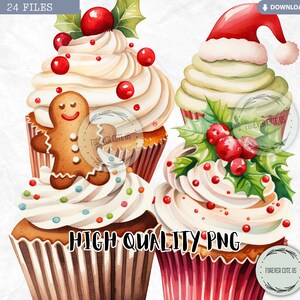 Christmas Cupcake Clipart Bundle, Candyland, Winter, Holidays, Festive ...