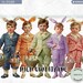 Retro Easter Egg Hunt Boy Clipart Set, Vintage, Plaid Outfit, Gingham ...