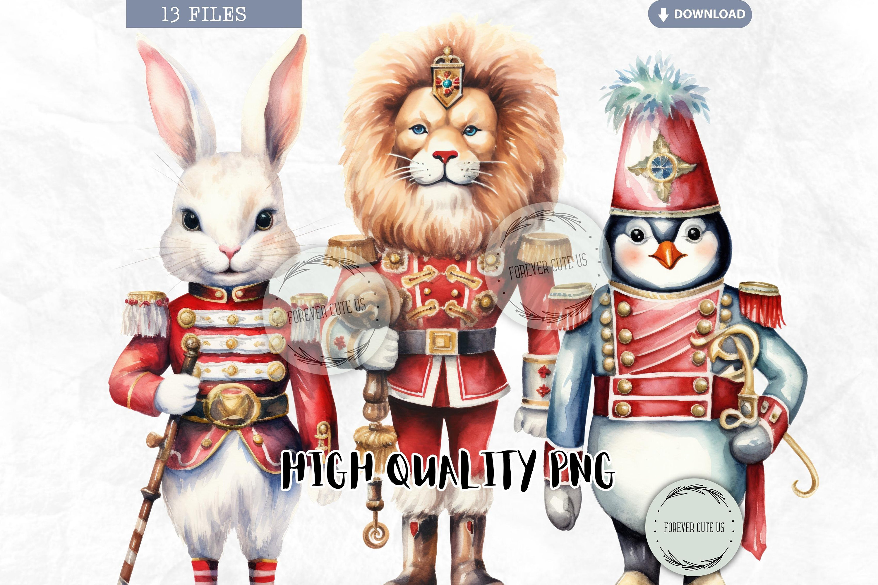 Christmas Animal Nutcracker Clipart Set, Christmas, Winter, Holidays ...