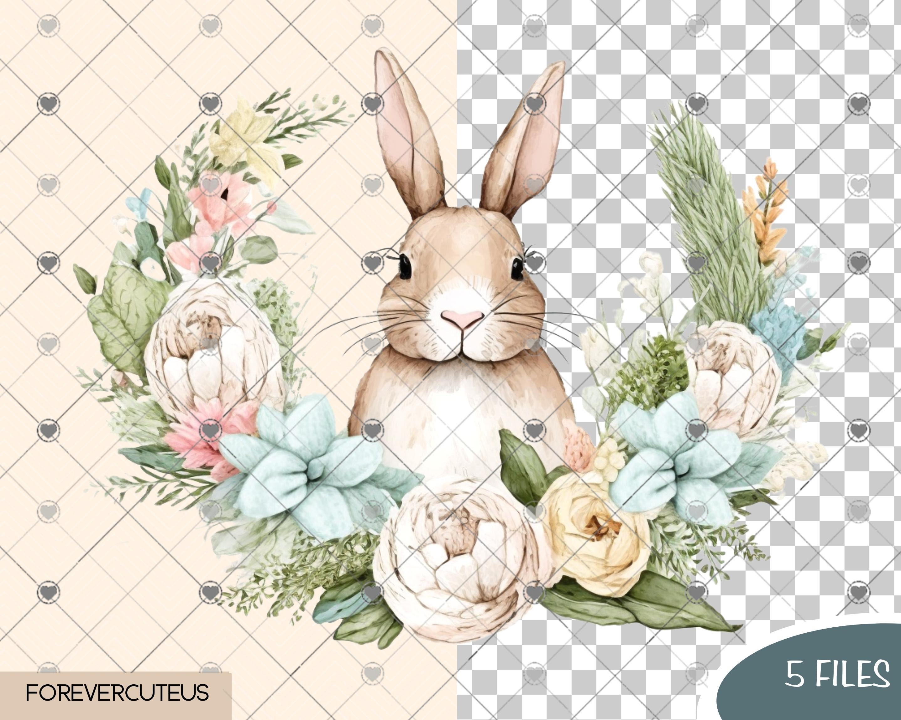 Easter Bunny Wreath Clipart Easter Bunny Clipart Easter Clip - Etsy