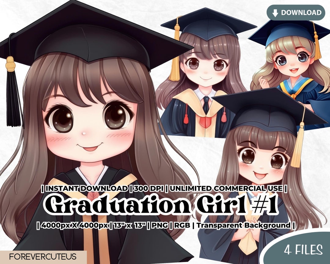 Graduation Girl Clipart, Sublimation PNG, Graduate Png, Graduation ...