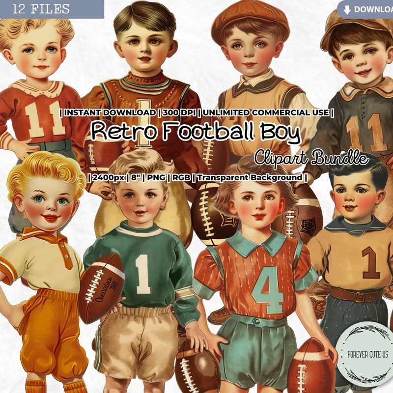Football Clipart - Etsy