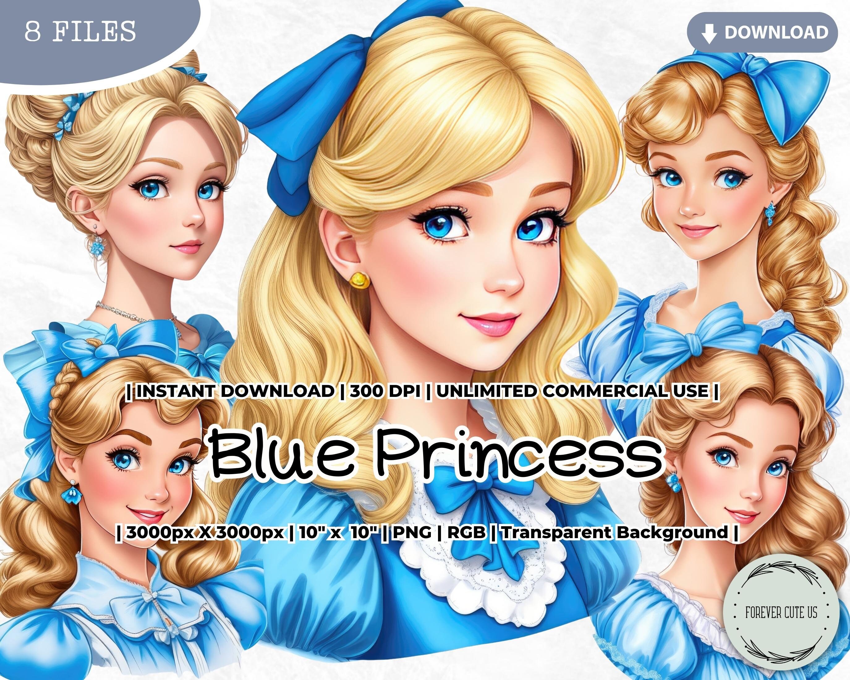 Blue Princess Clipart Fairytale Story Book Princess Dreamy - Etsy