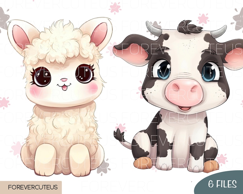 Nursery Animals Clipart Bundle, Cute Animals Clipart, Woodland Animals ...