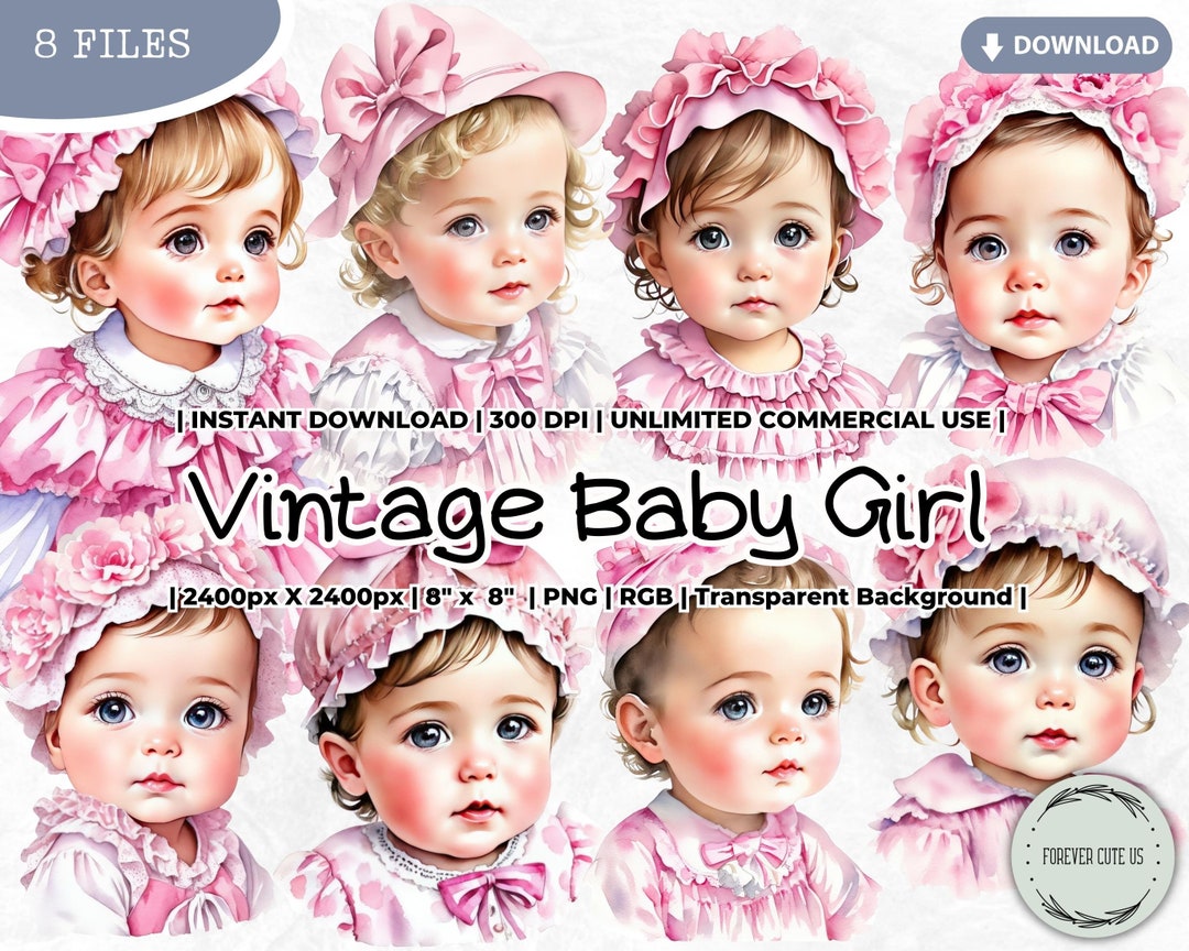 Vintage Baby Girl Clipart, Watercolor Baby Shower Nursery PNG Digital ... Vintage Baby Girl Clipart, Watercolor Baby Shower Nursery PNG Digital ...