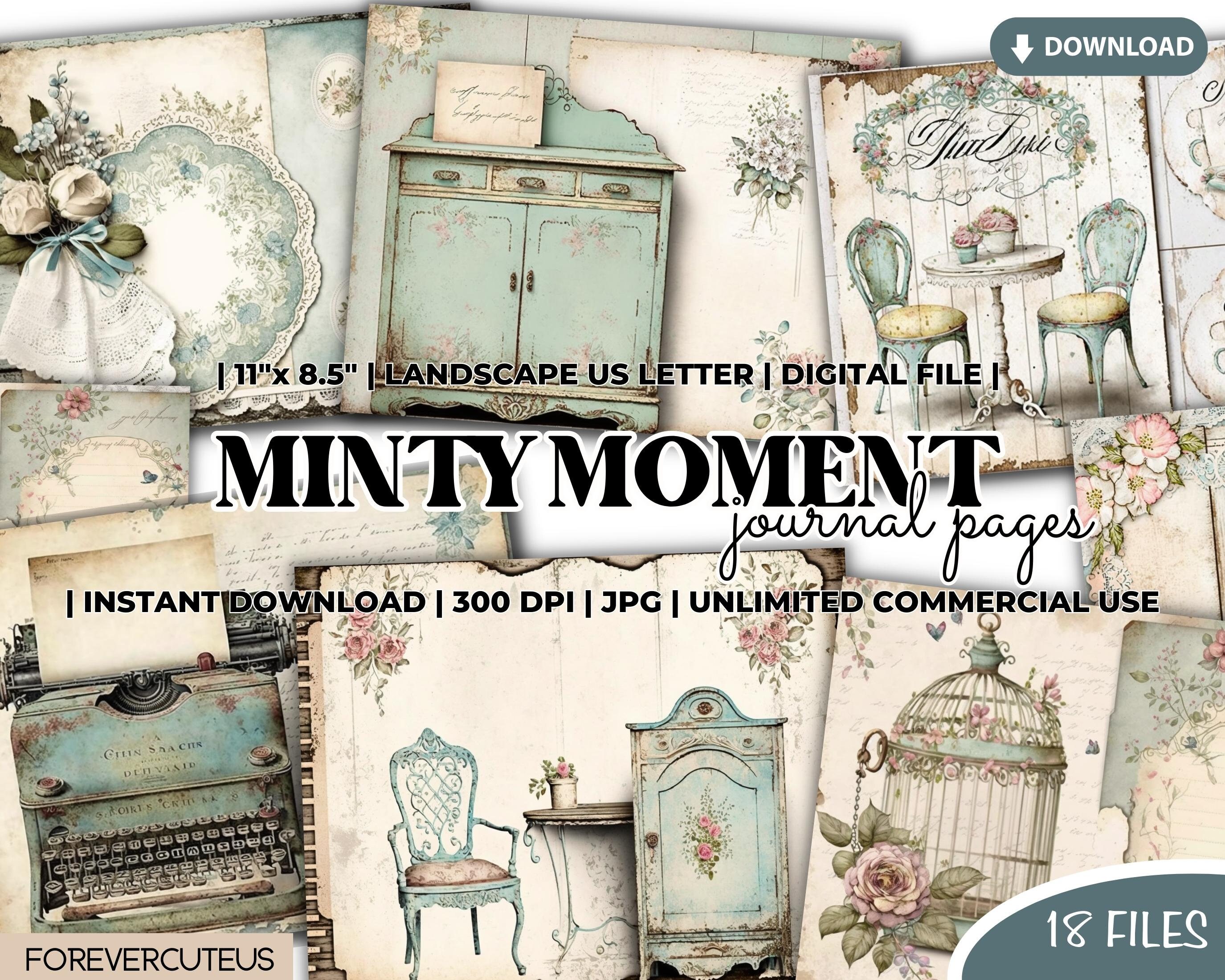 Minty Moments Journal Pages Bundle Printable Shabby Chic - Etsy