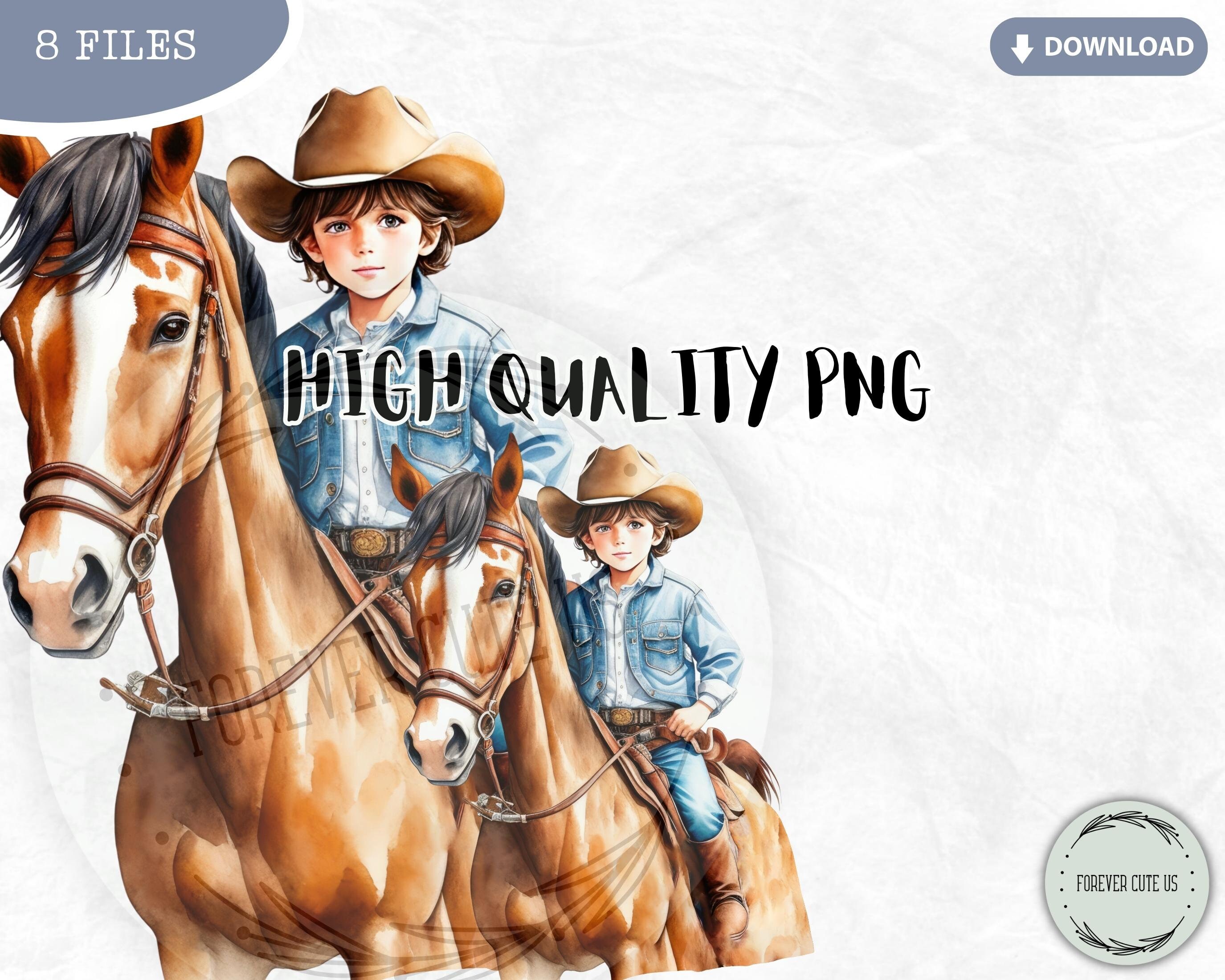 Cute Cowboy Clipart Bundle Baby Cowboy Clipart Watercolor - Etsy