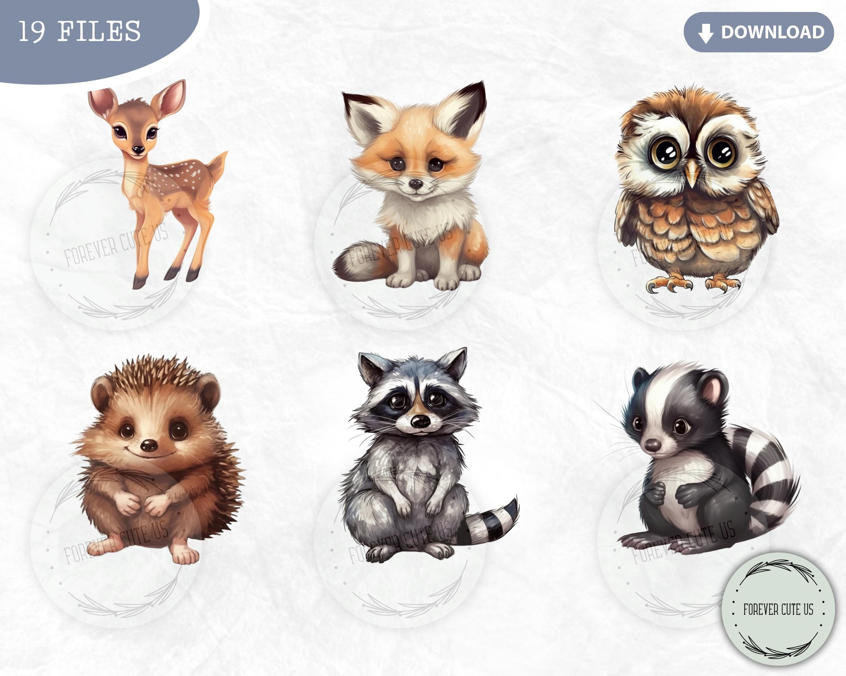 Woodland Animals Clipart Bundle Nursery Clipart Commercial - Etsy