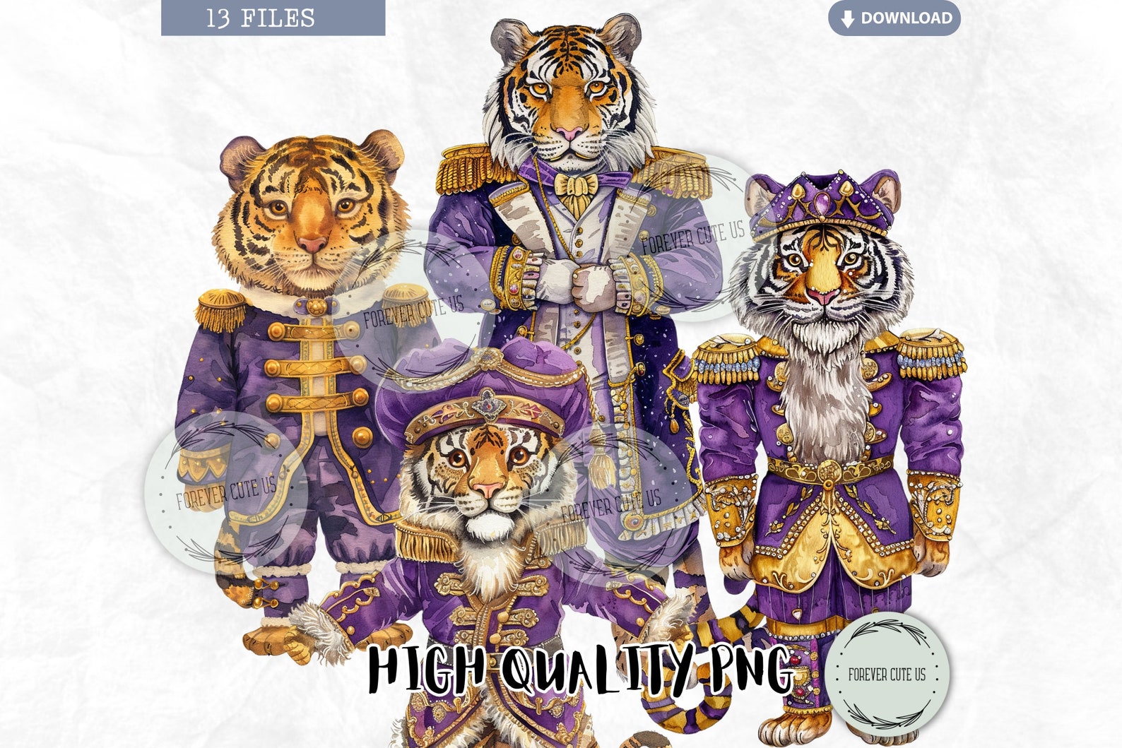 Purple Christmas Tiger Nutcracker Clipart, Christmas, Winter, Holidays ...