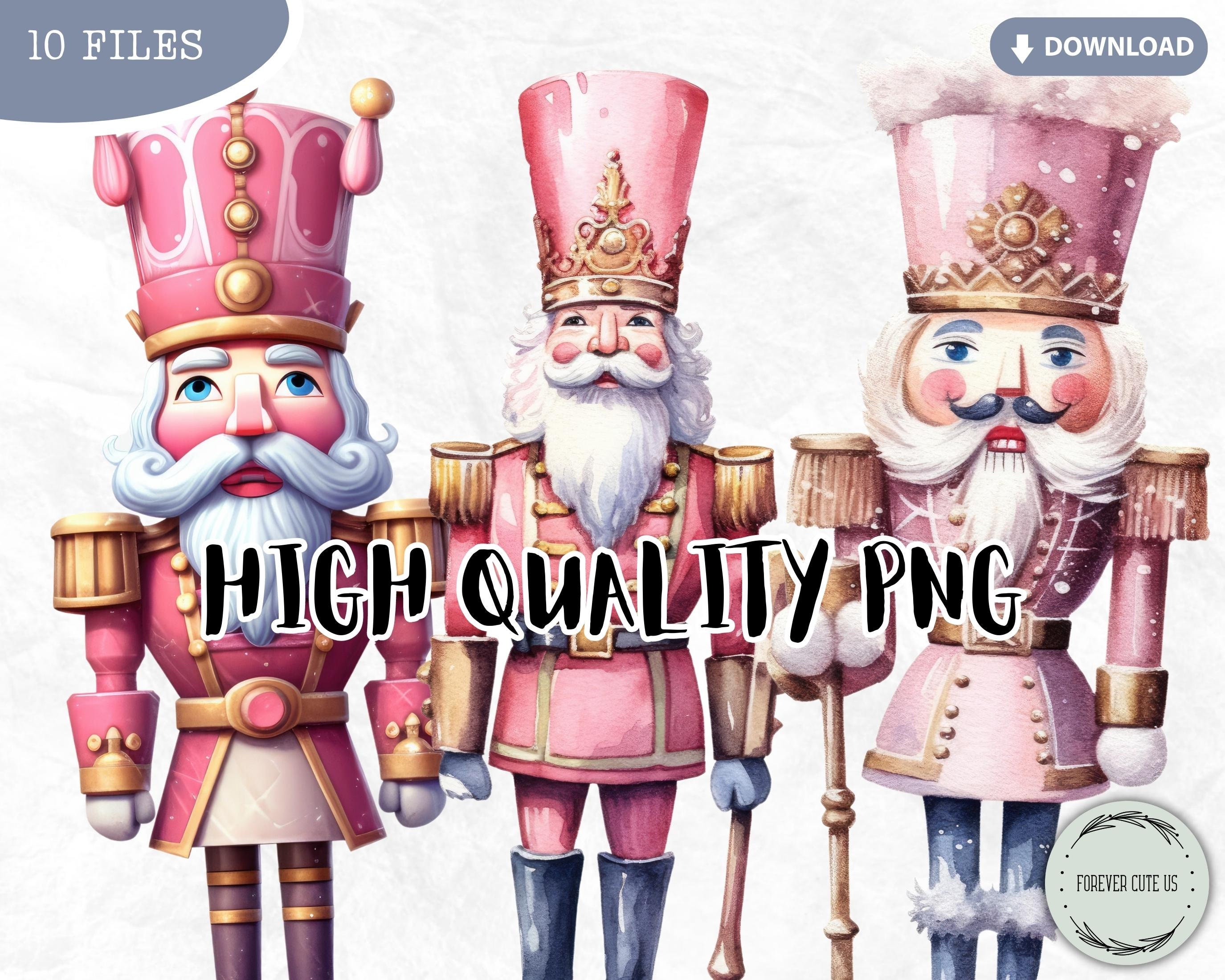 Pink Christmas Nutcracker Clipart Pink Winter Pink Holidays - Etsy