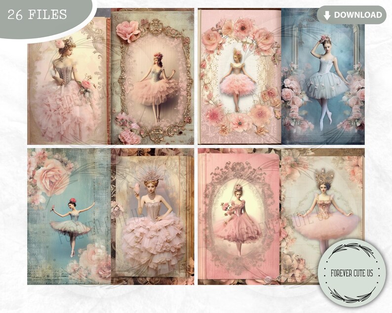 Ballerina Beauty Journal Pages, Ballet, Dance, Swan, Tutu Dress, Rococo ...