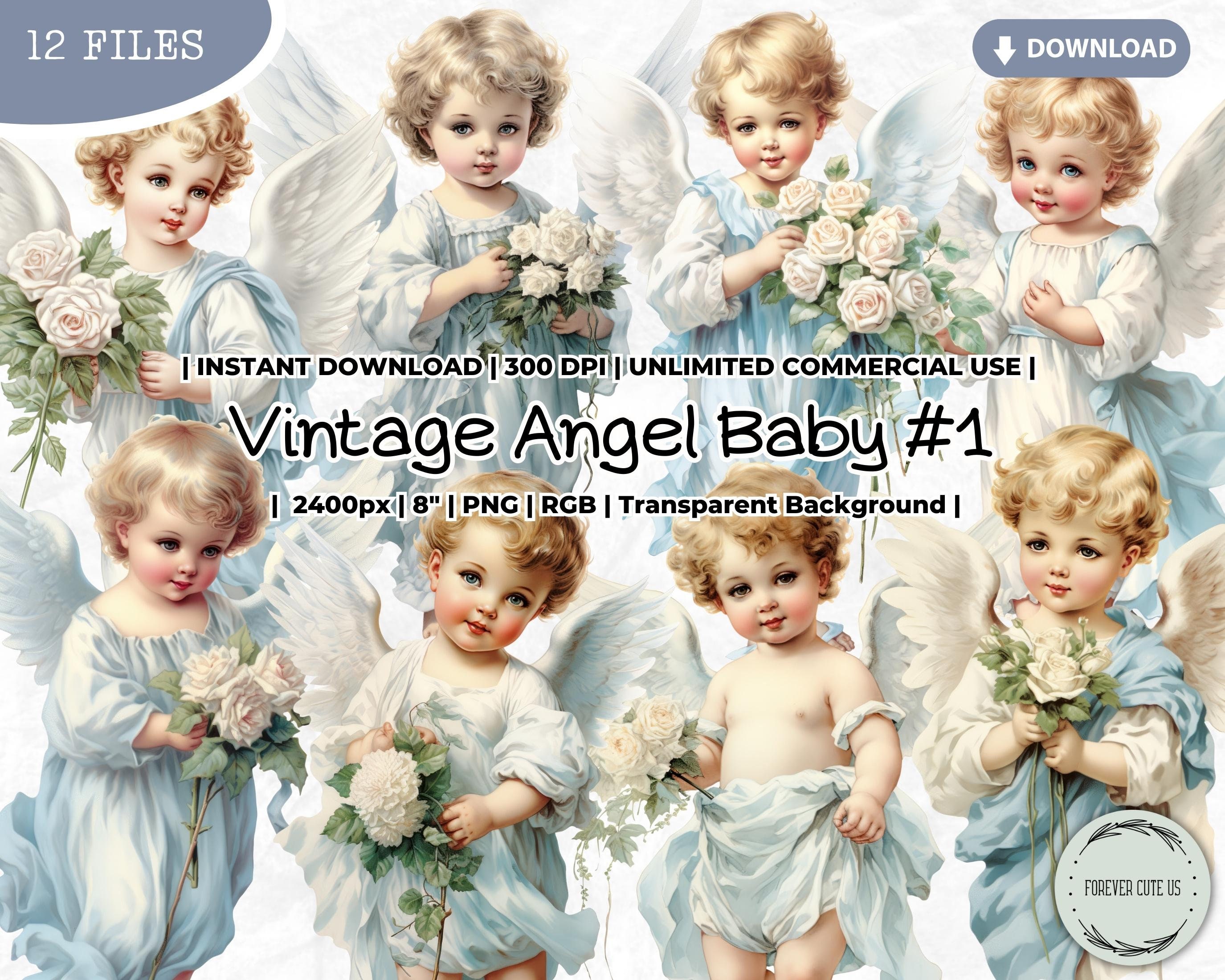 Vintage Angel Baby Clipart Bundle Blue Boy Kid Little - Etsy Australia