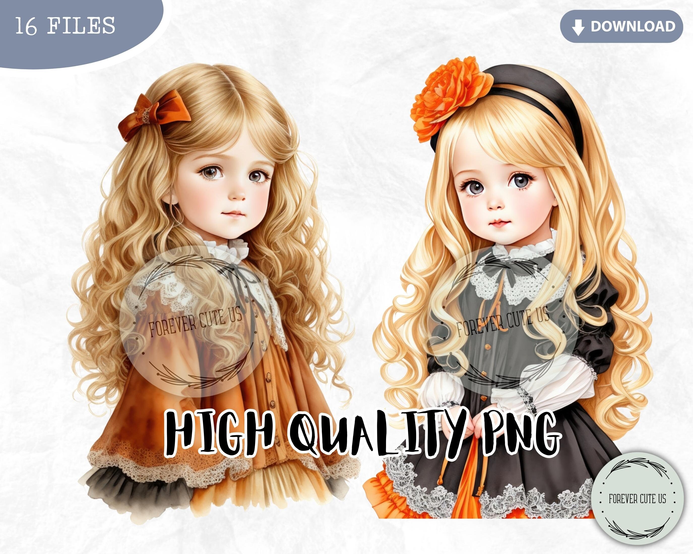 Cute Halloween Girl Clipart Set Fall Autumn Thanksgiving - Etsy