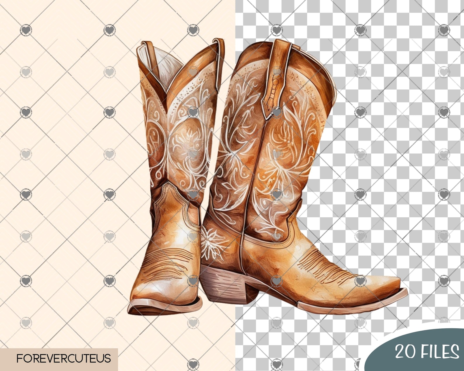 Cowboy Boots Clipart Bundle, Western PNG, Western Clipart, Sublimation ...