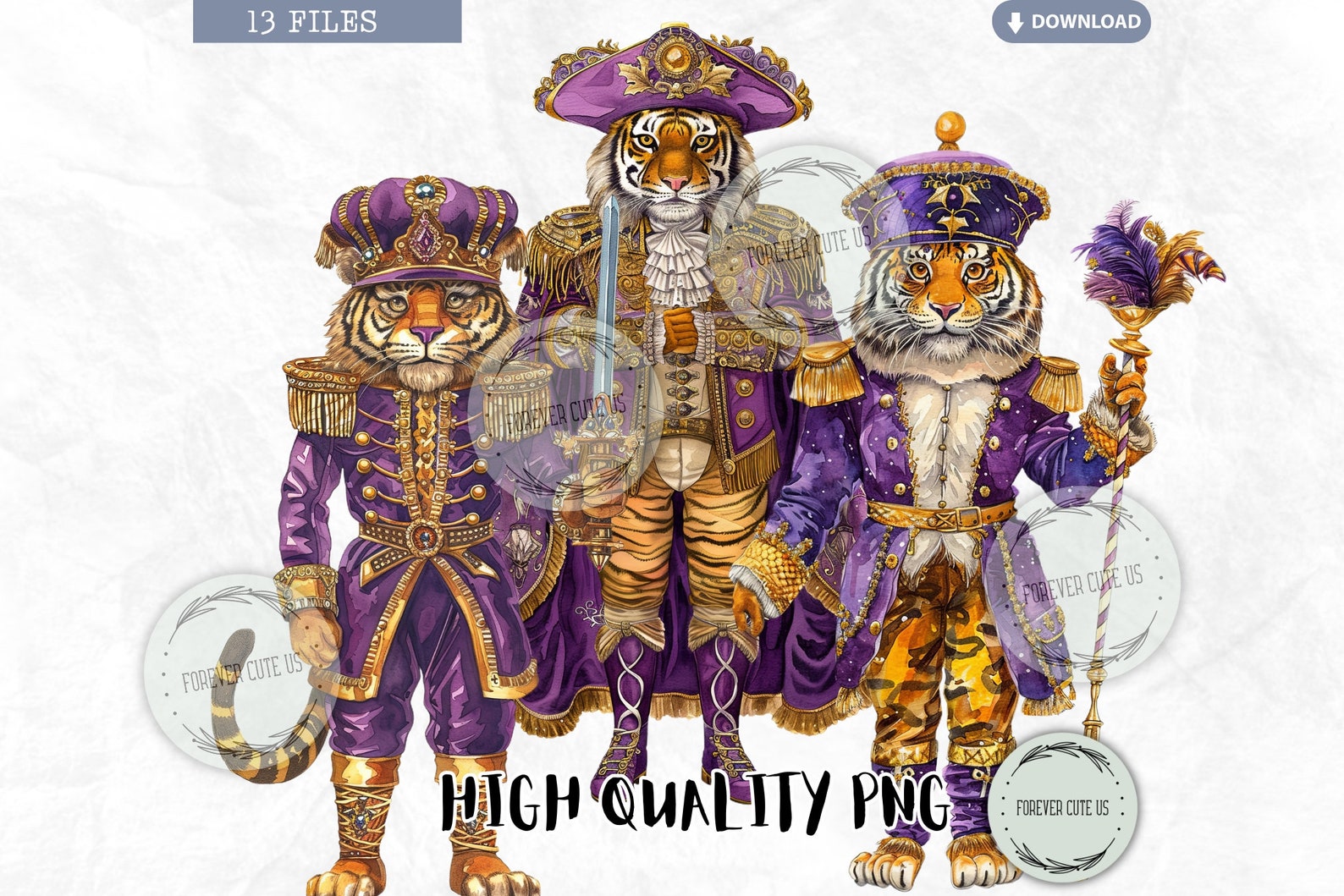 Purple Christmas Tiger Nutcracker Clipart, Christmas, Winter, Holidays ...