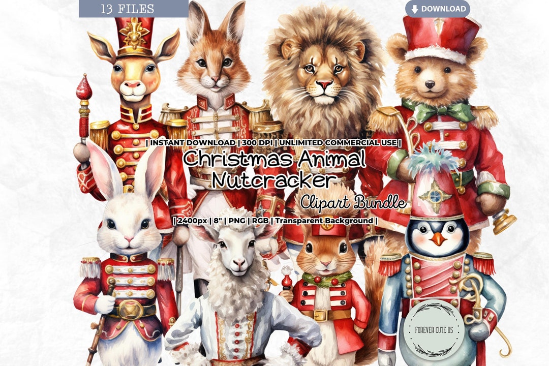 Christmas Animal Nutcracker Clipart Set, Christmas, Winter, Holidays ...