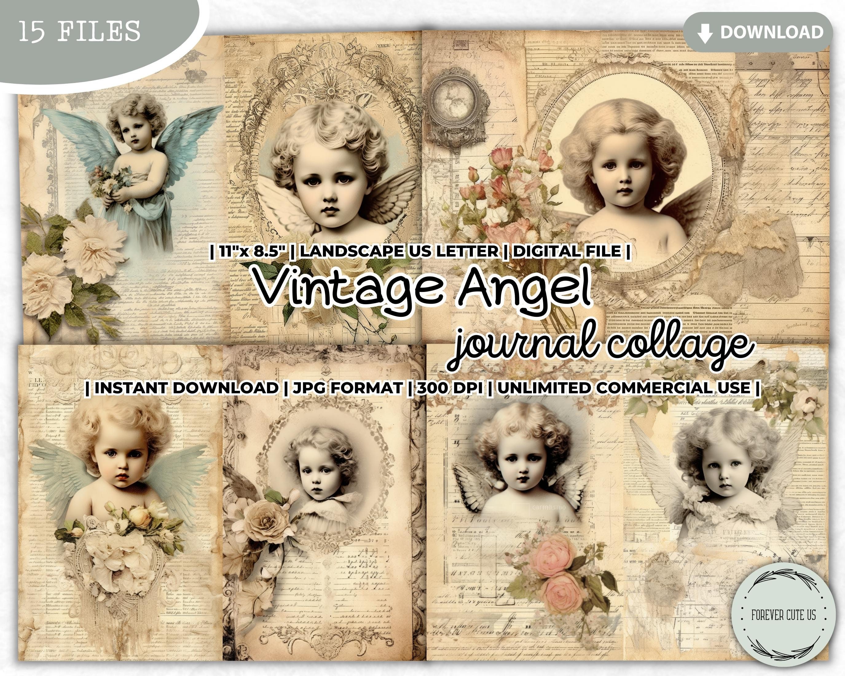 Vintage Angel Junk Journal Collage Sheet Heaven Catholic - Etsy