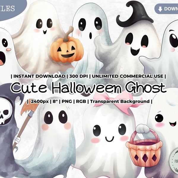 Girl Ghost Clipart - Etsy