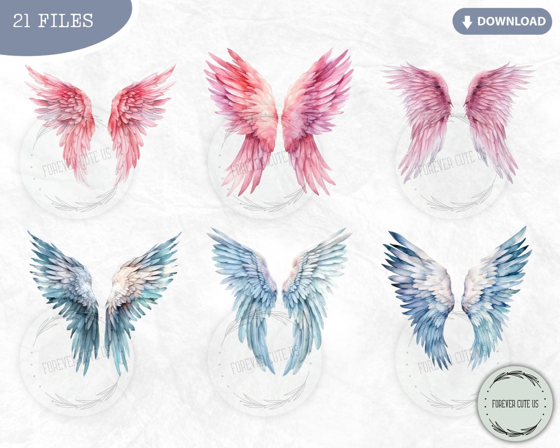 Angel Wings Clipart White Wings Gothic Halo Clipart - Etsy