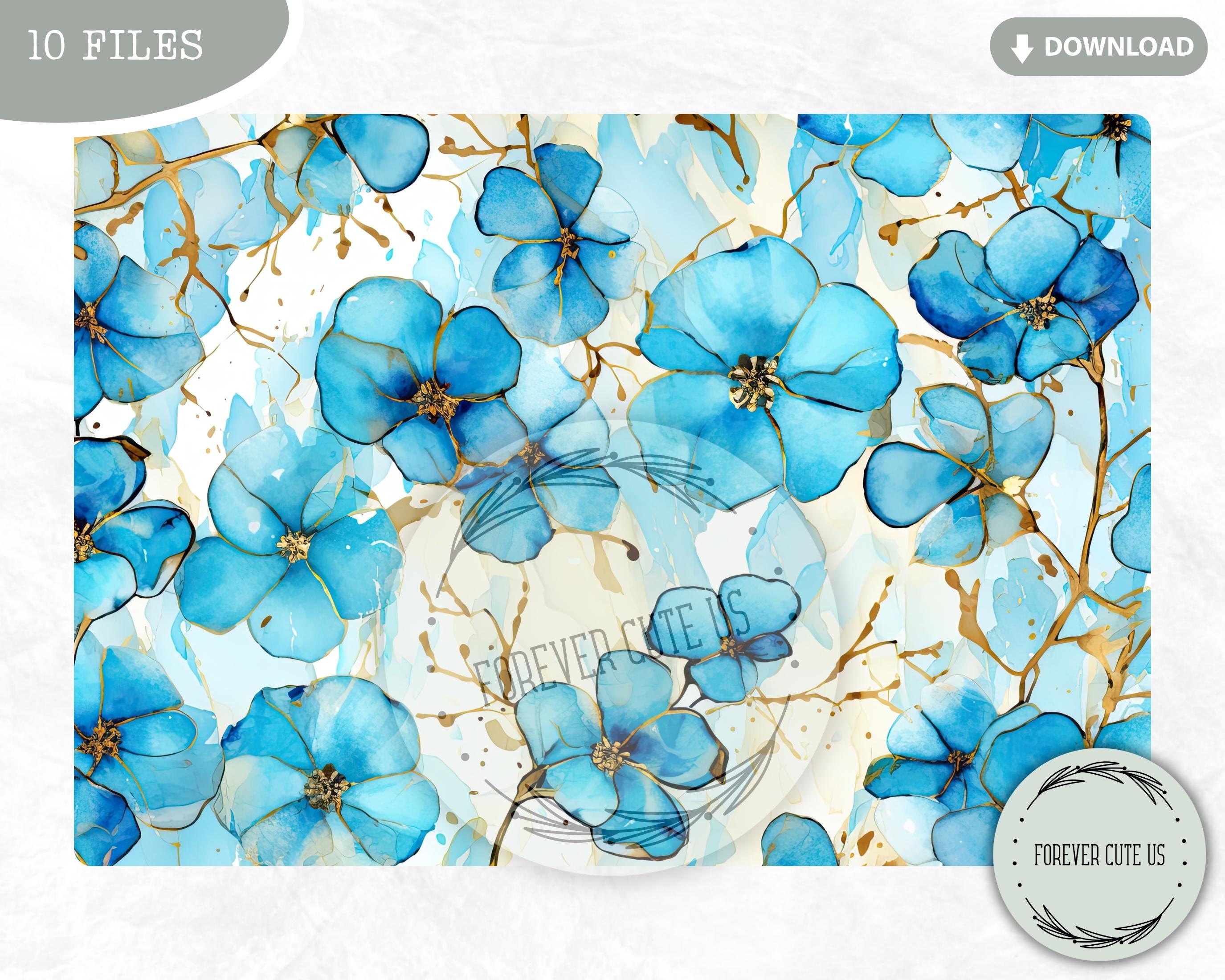 Blue Violet Floral Printable Paper Viola Marble Japanese - Etsy