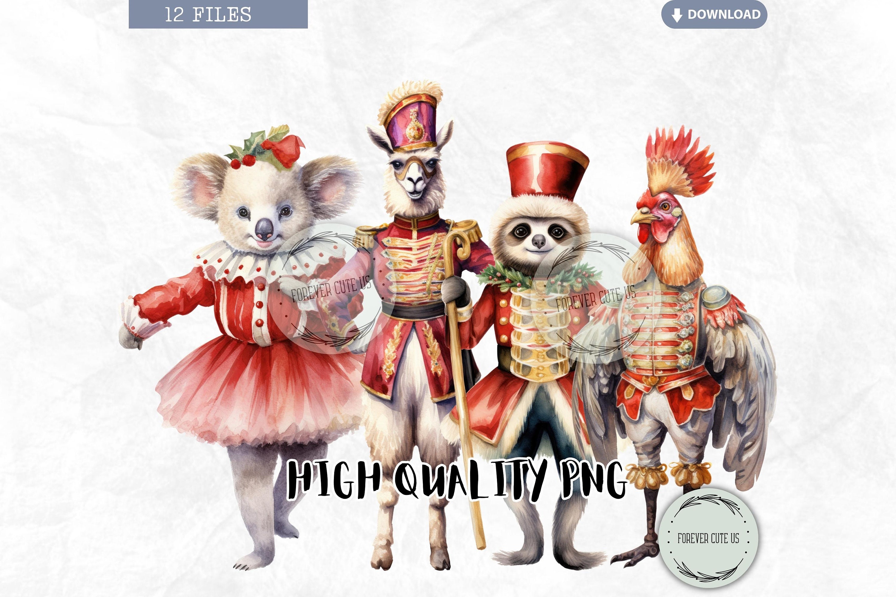 Animal Nutcracker Clipart Set, Christmas, Winter, Holidays, Soldier ...