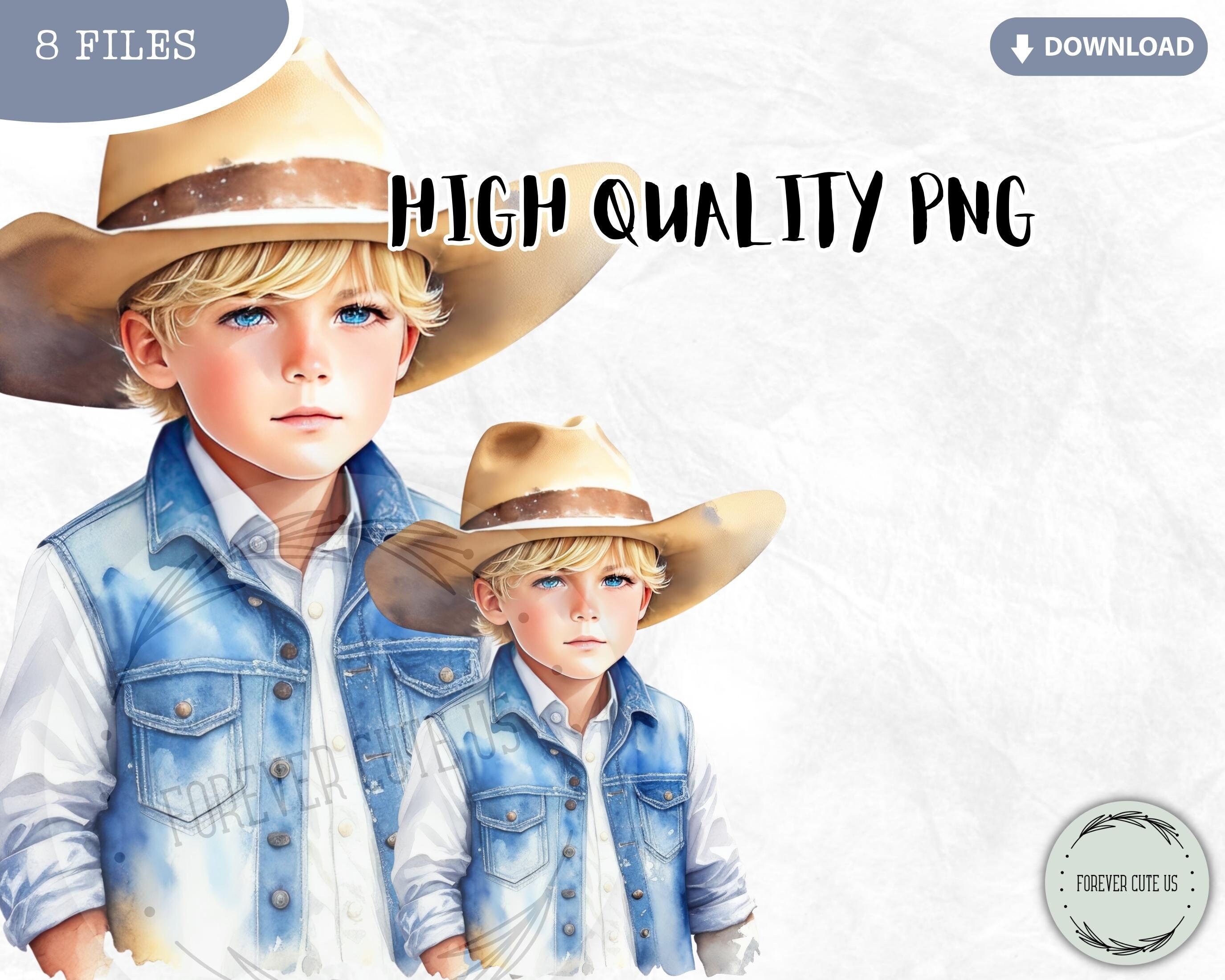 Lil Cowboy Clipart Bundle, Baby Cowboy Clipart, Watercolor Cowboy ...