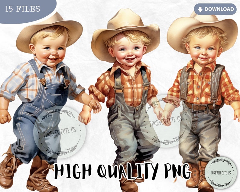 Vintage Happy Fall Cowboy Clipart Bundle Western Autumn - Etsy