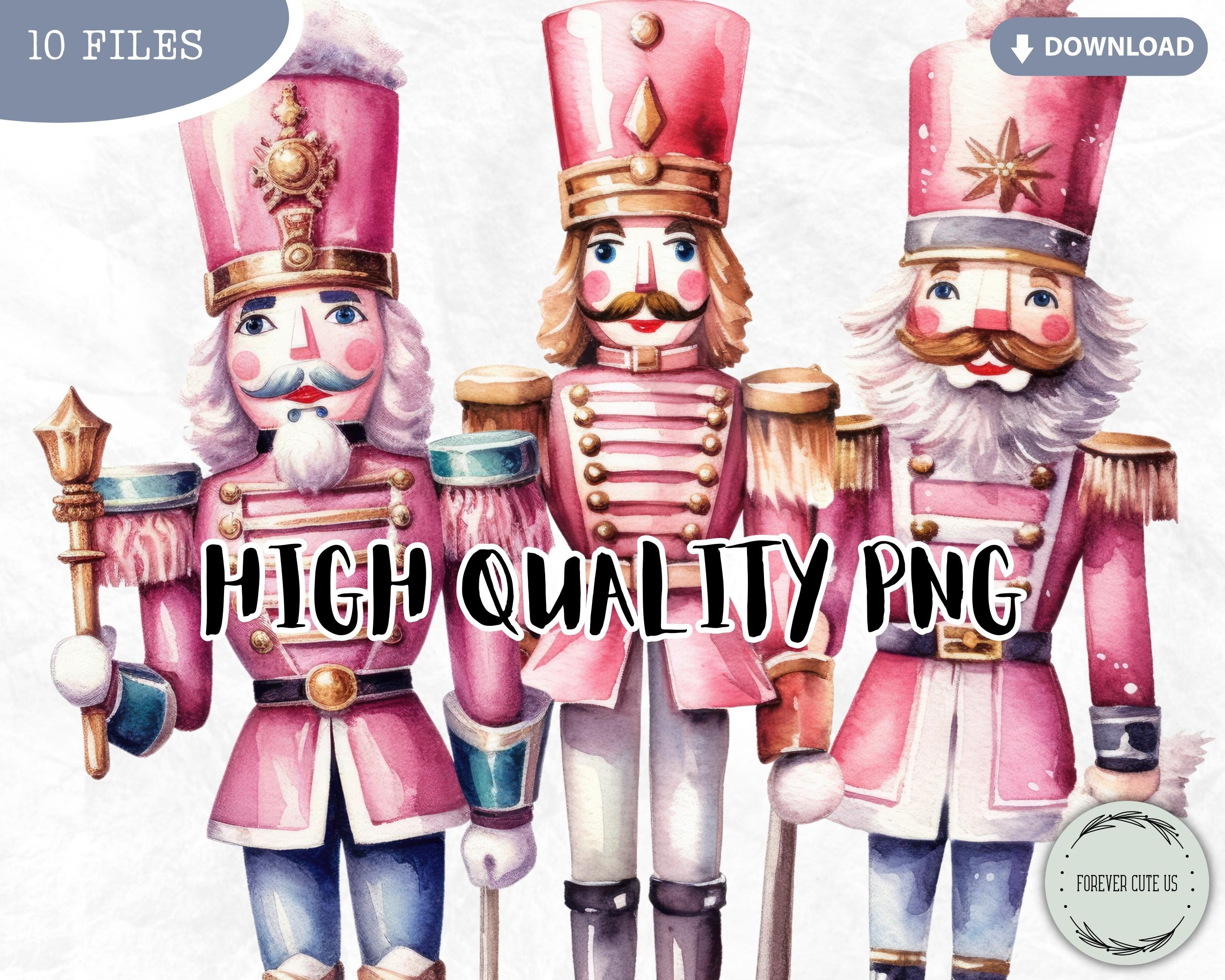 Pink Christmas Nutcracker Clipart Pink Winter Pink Holidays - Etsy