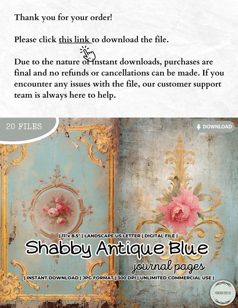 Shabby Antique Blue Junk Journal Pages Vintage Shabby Chic - Etsy