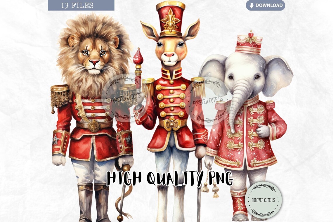 Christmas Animal Nutcracker Clipart Set, Christmas, Winter, Holidays ...