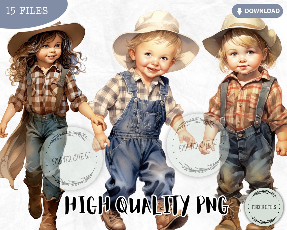 Vintage Happy Fall Cowboy Clipart Bundle Western Autumn - Etsy