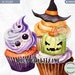 Halloween Cupcake Clipart Set, Witch, Spooky, Spider, Bat, Ghost, Mummy ...