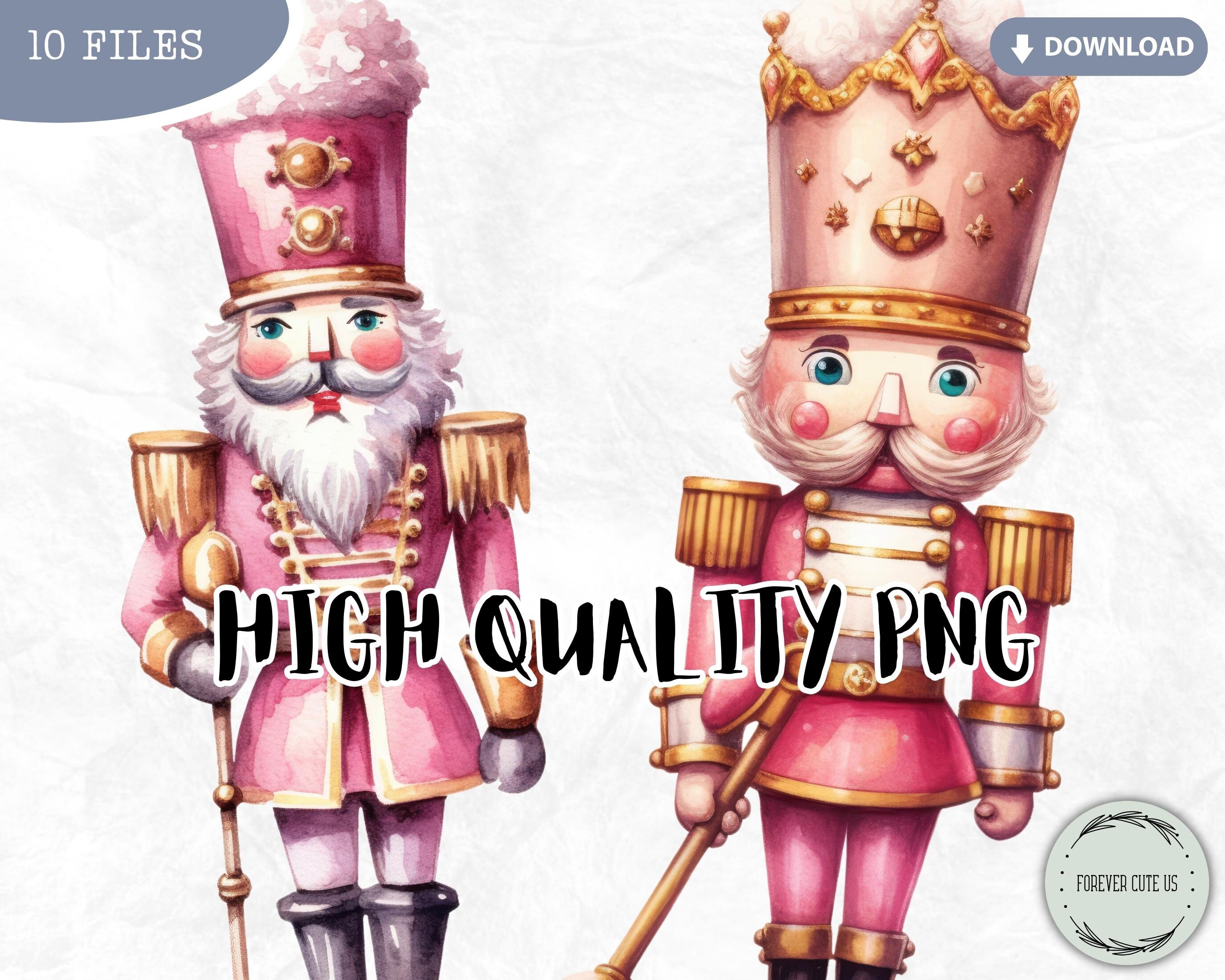 Pink Christmas Nutcracker Clipart Pink Winter Pink Holidays - Etsy