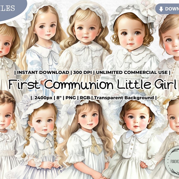 Printable First Communion Girl Clipart - Etsy