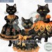 Spooky Halloween Black Cat Clipart Set, Witch, Pumpkin, Fall, Autumn ...