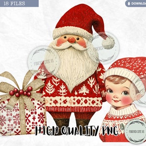 Scandinavian Christmas Clipart, Traditional, Folk Art, Nordic Sweater ...