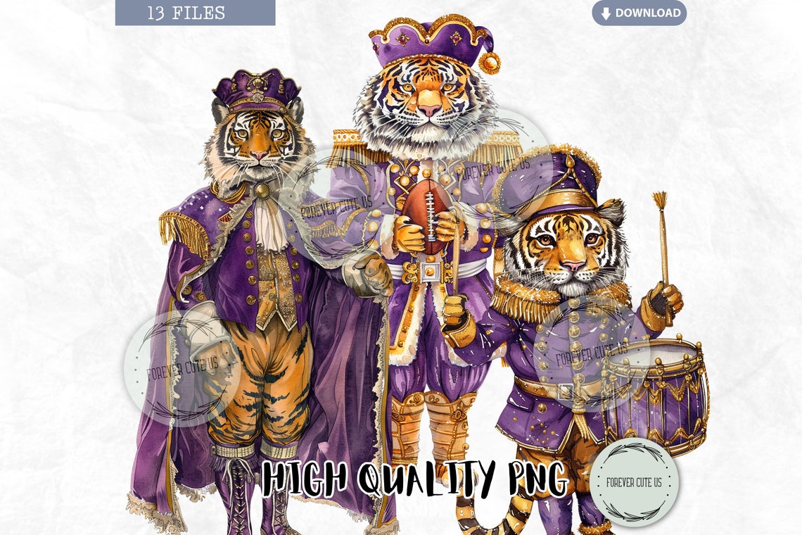 Purple Christmas Tiger Nutcracker Clipart, Christmas, Winter, Holidays ...