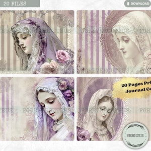 Mary's Purple Miracle Journal Collage Sheet, Mother Mary, Virgin Mary ...