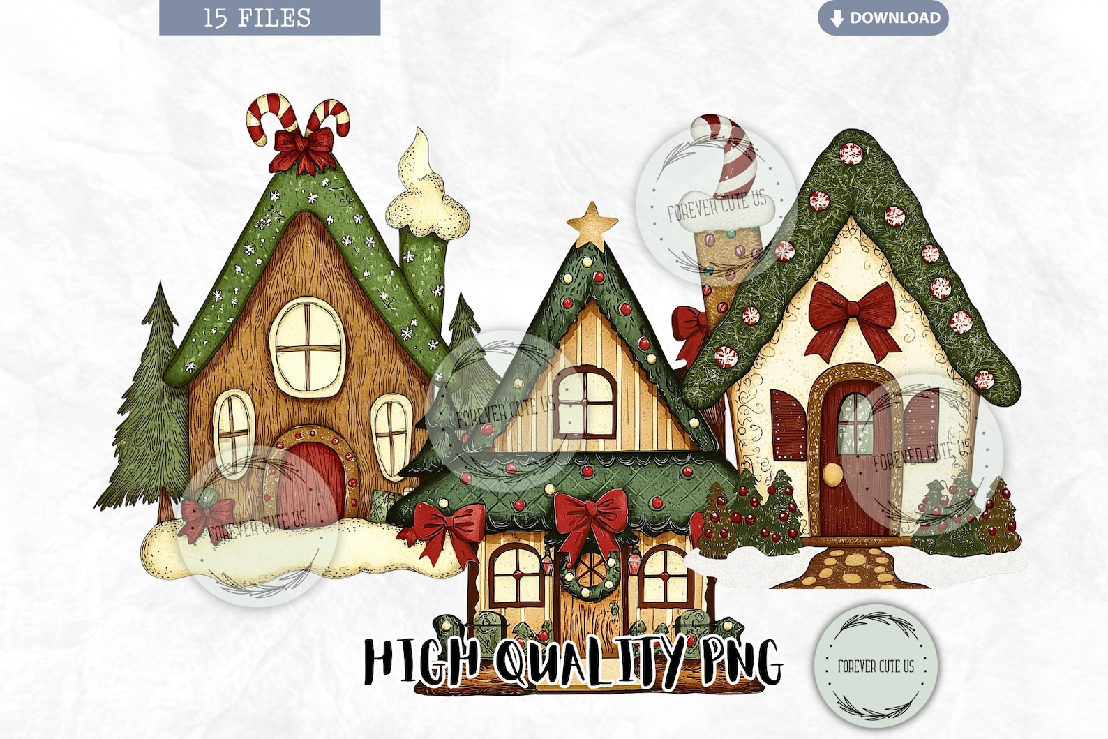 Woodland Christmas Gingerbread House Clipart, Fairytale Cottage ...