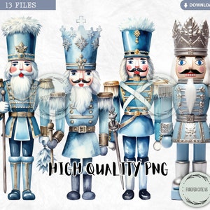 Light Blue Nutcracker Clipart Set, Blue Christmas, Soldier, Pastel ...