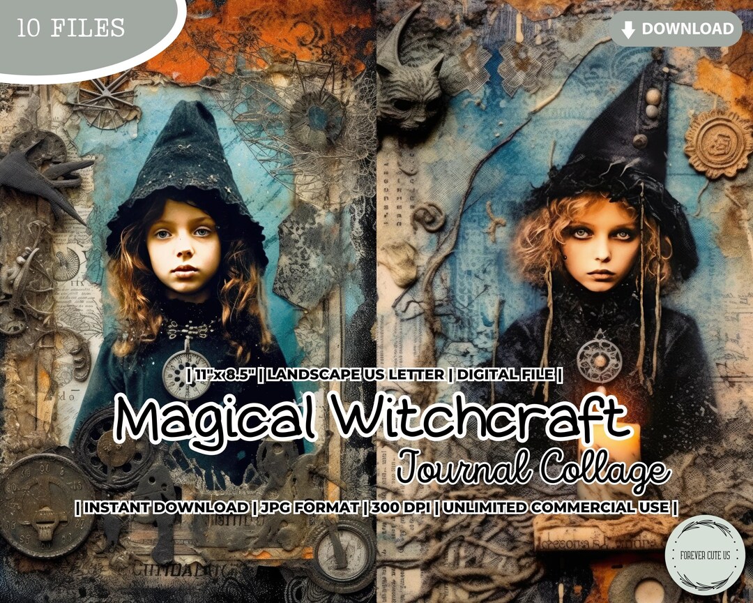 Magical Witchcraft Junk Journal Collage Sheet, Dark Cottagecore, Gothic ...