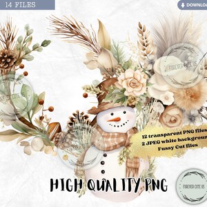 New Boho Christmas Clipart Set, Winter, Holidays, Cozy, Cottagecore ...