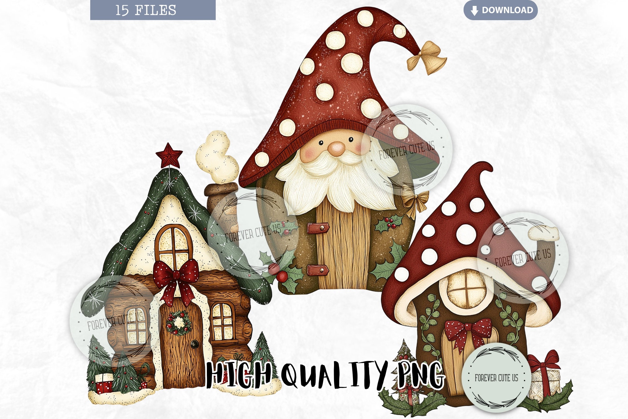Woodland Christmas Gingerbread House Clipart, Fairytale Cottage ...
