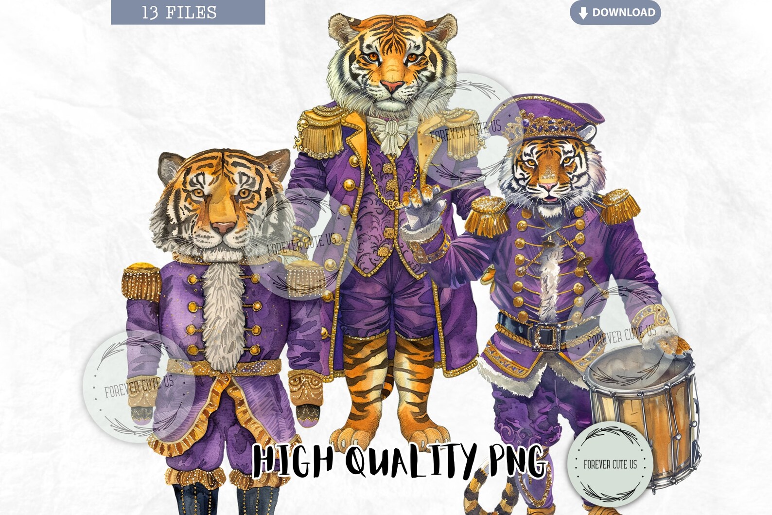 Purple Christmas Tiger Nutcracker Clipart, Christmas, Winter, Holidays ...
