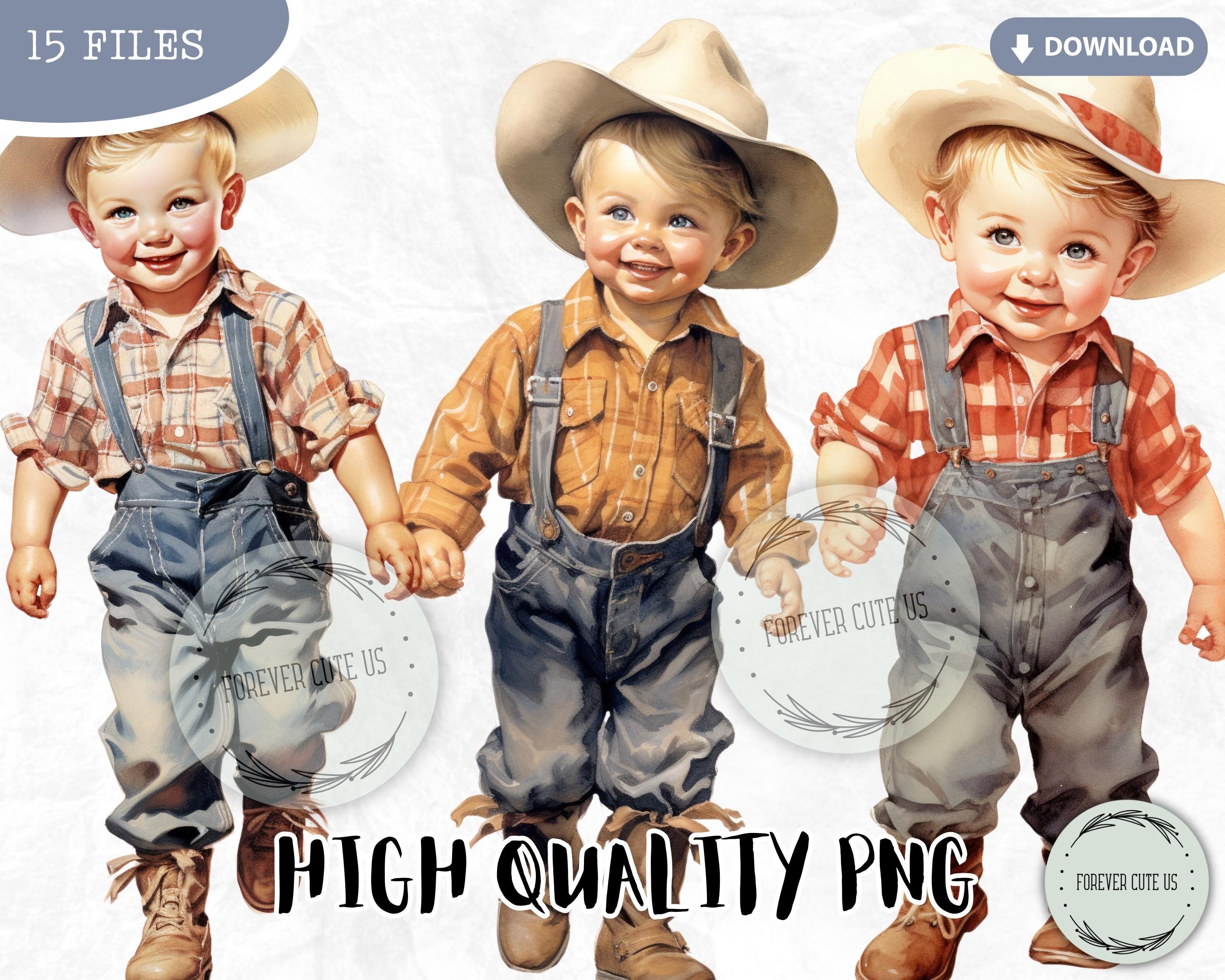 Vintage Happy Fall Cowboy Clipart Bundle Western Autumn - Etsy