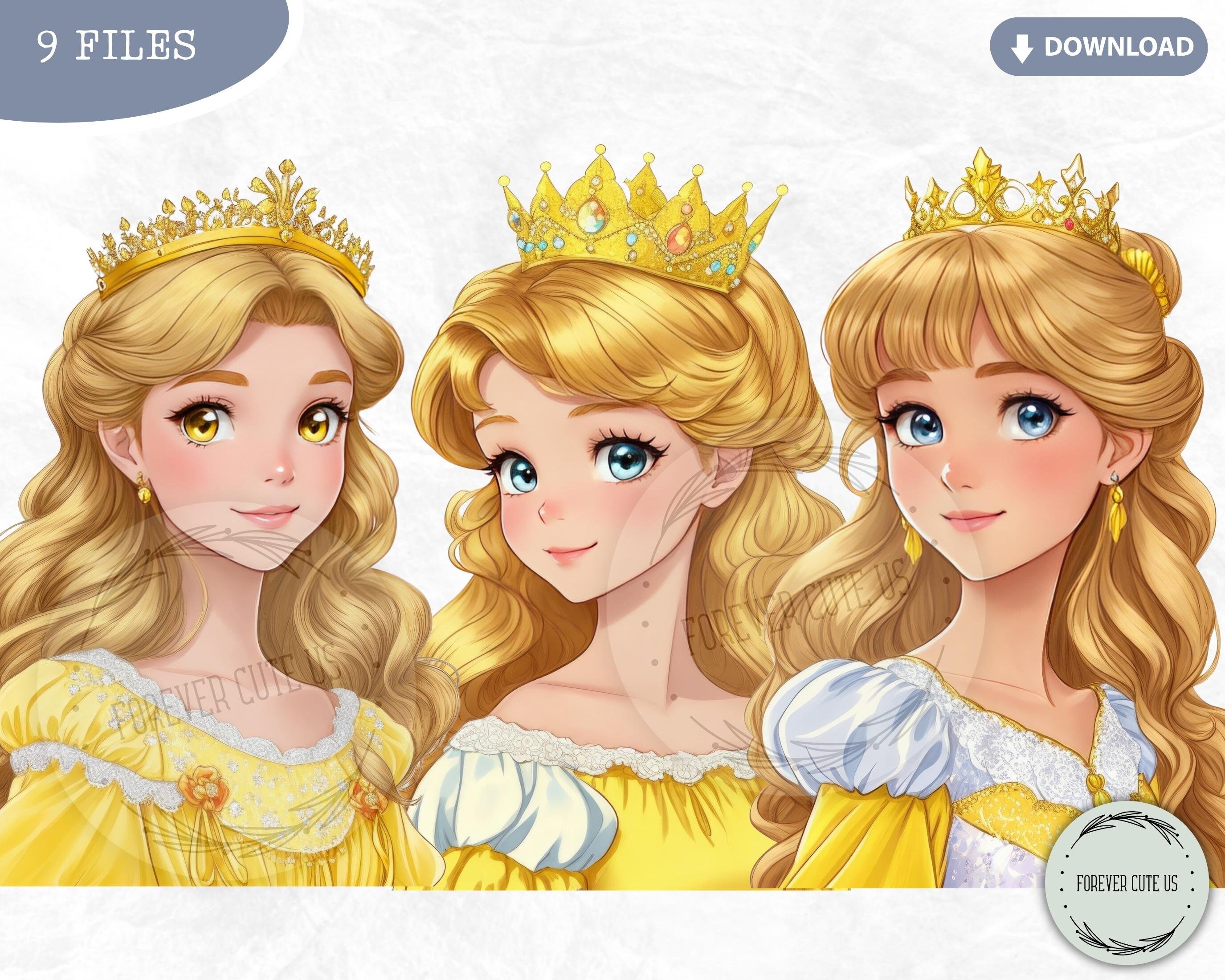 Yellow Princess Clipart Fairytale Story Book Princess - Etsy
