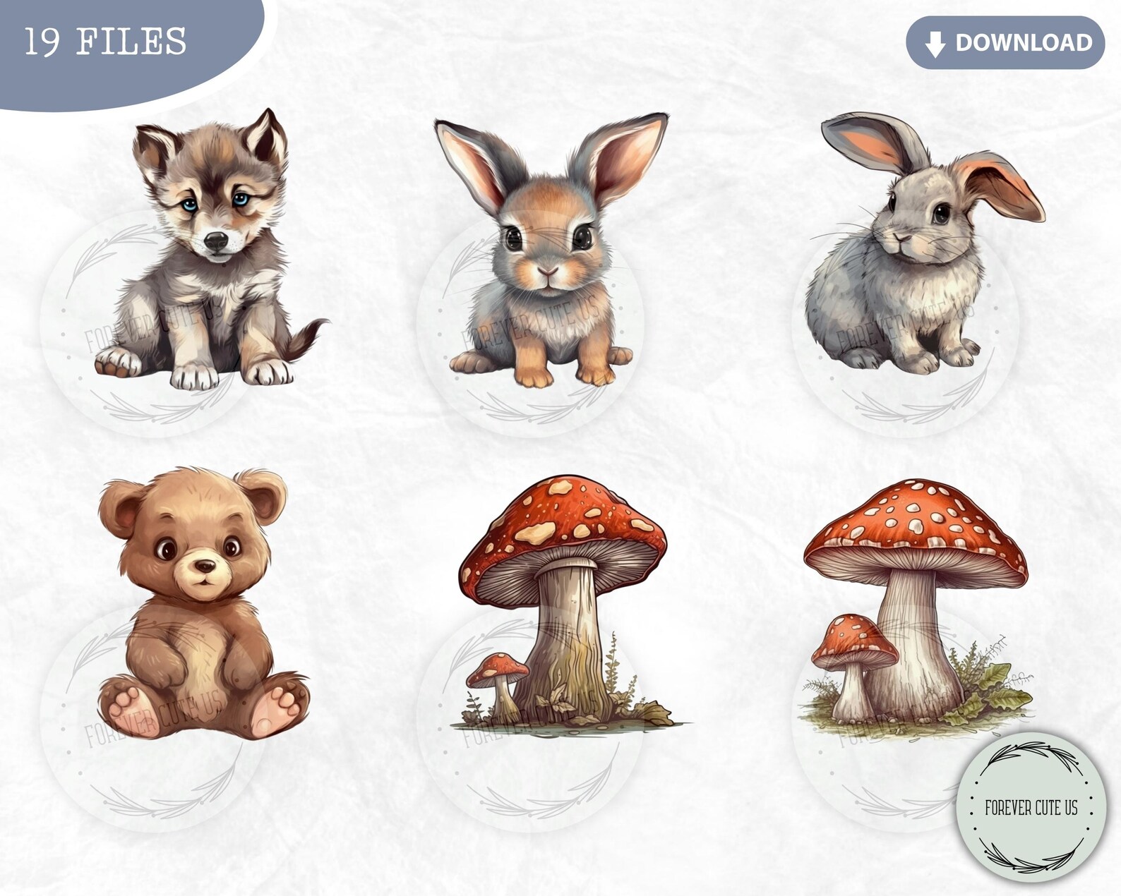 Woodland Animals Clipart Bundle Nursery Clipart Commercial - Etsy