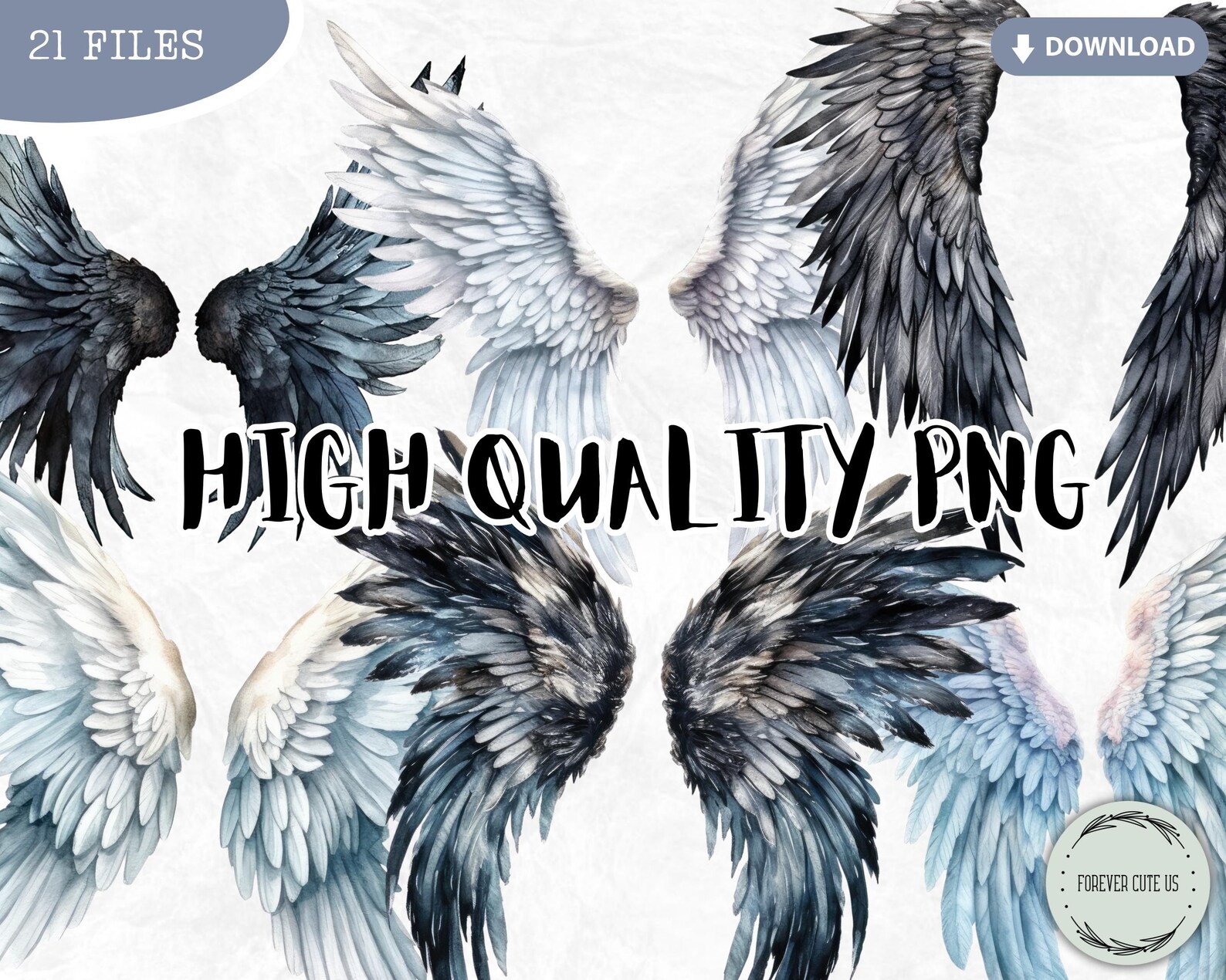 Angel Wings Clipart White Wings Gothic Halo Clipart - Etsy
