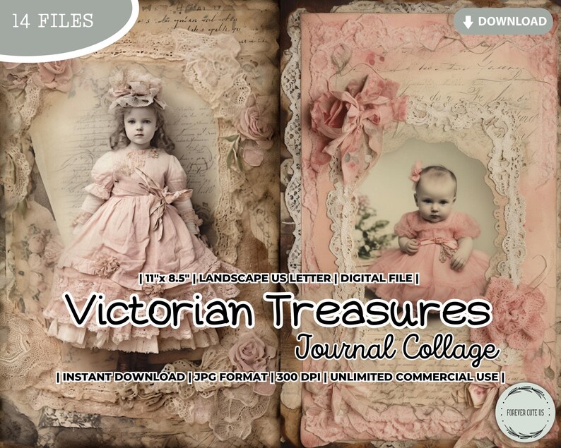 Victorian Treasures Junk Journal Collage Sheet, Printable Shabby Chic ...