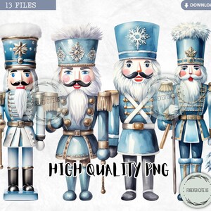 Light Blue Nutcracker Clipart Set, Blue Christmas, Soldier, Pastel ...